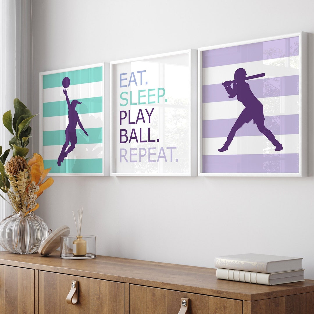 Girls Sports Prints, Girls Basketball Art, Girls Softball Wall Art ...