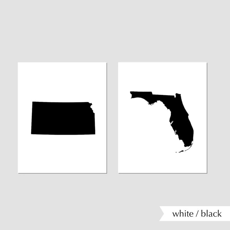 Two States Prints, Two States Wedding Gift, Two States Wall Art ...