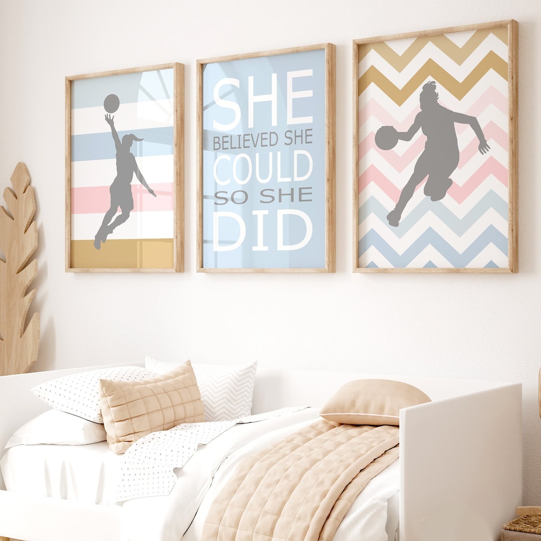 Basketball Decor Girl, Basketball Wall Art for Teen Girl Room Decor ...