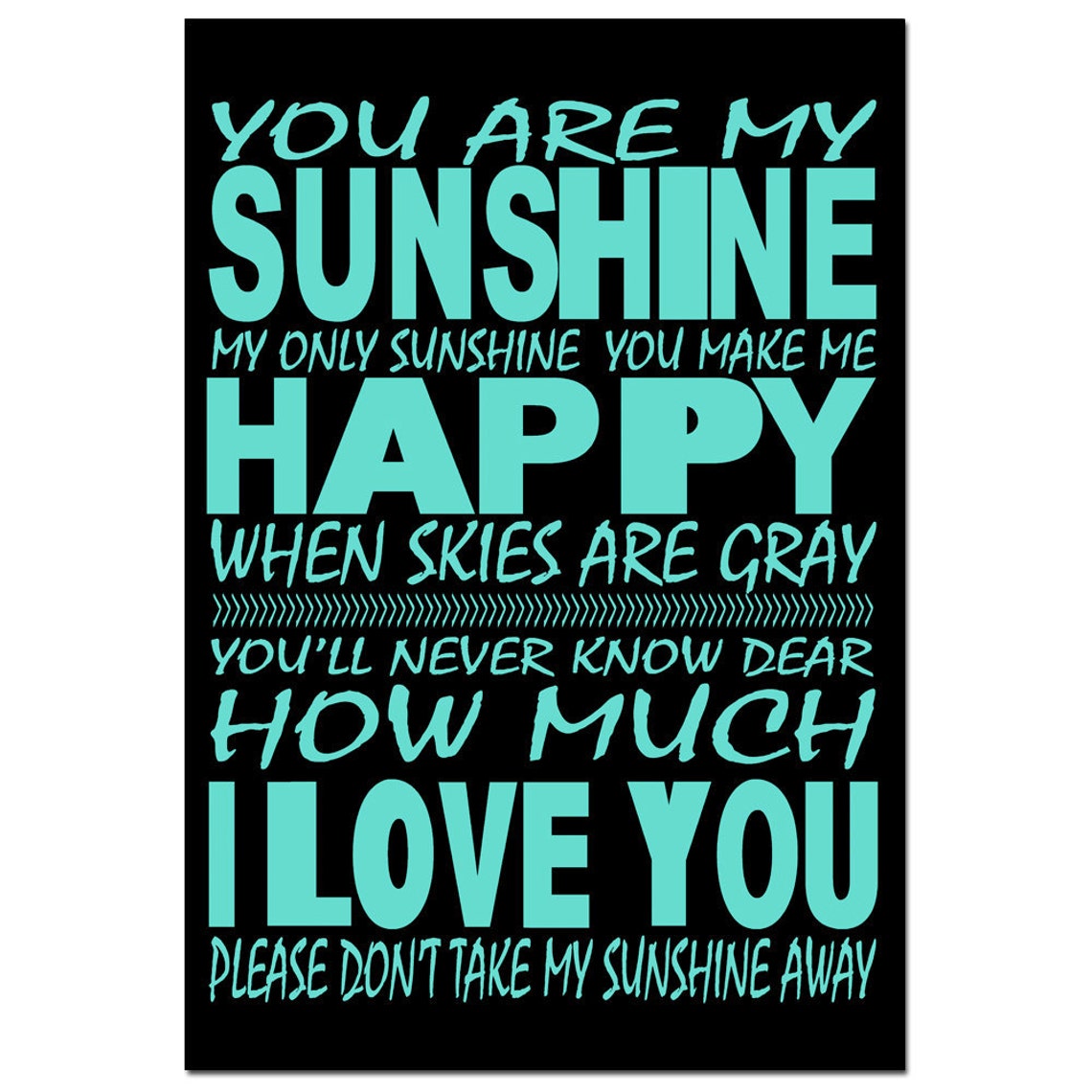 You Are My Sunshine My Only Sunshine 11x17 Nursery Print - Etsy