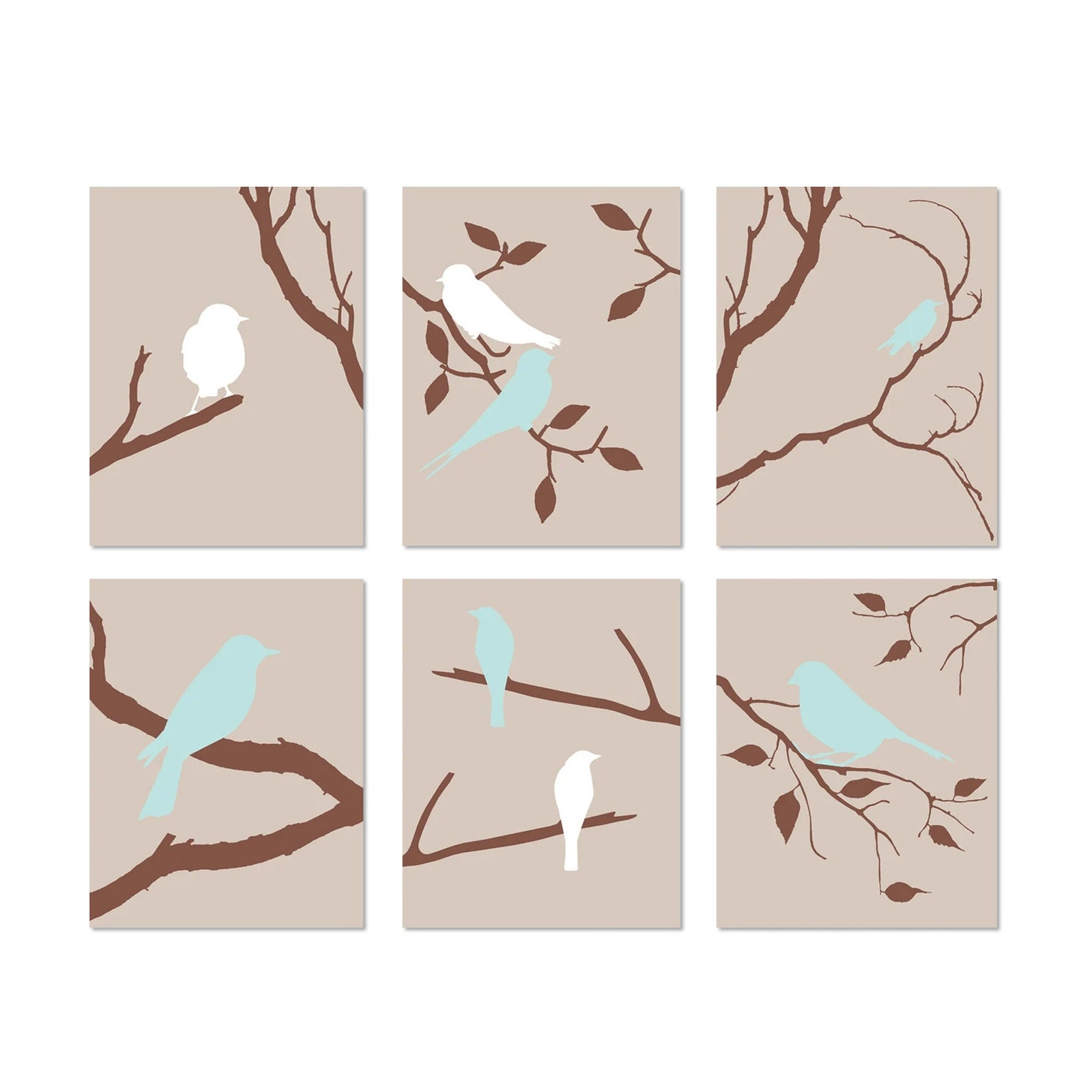 Bird Wall Art Set of 6 Bird Prints or Bird Canvas Art Bird - Etsy