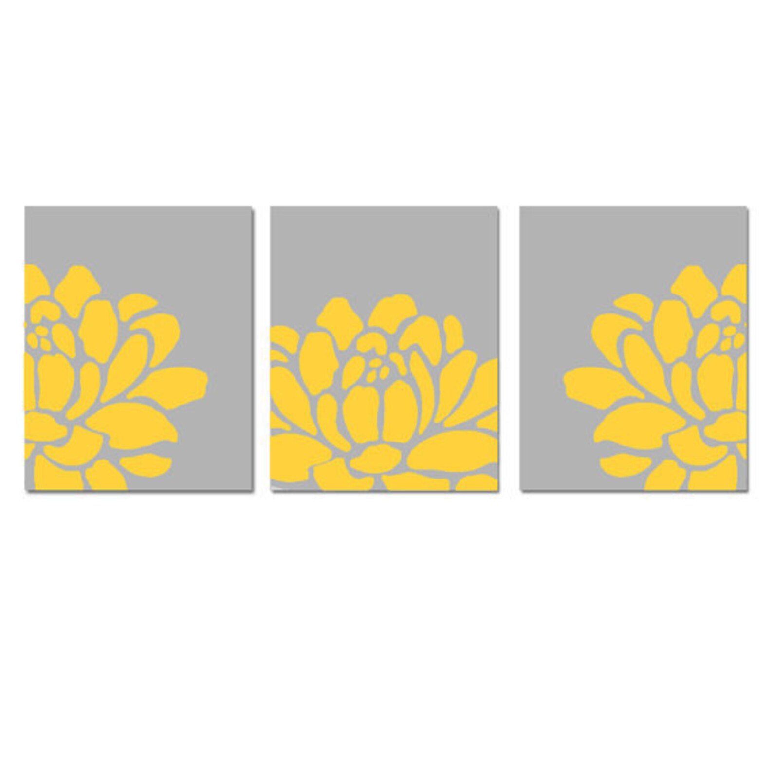 Floral Trio Set of Three Prints or Canvas Modern Nursery - Etsy