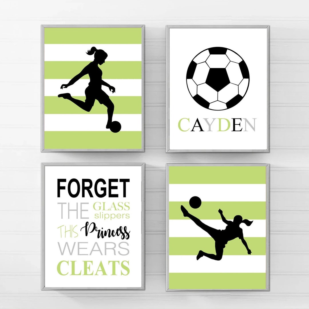 Girls Soccer Wall Art, Soccer Art Girl Room Decor, Personalized Girls ...