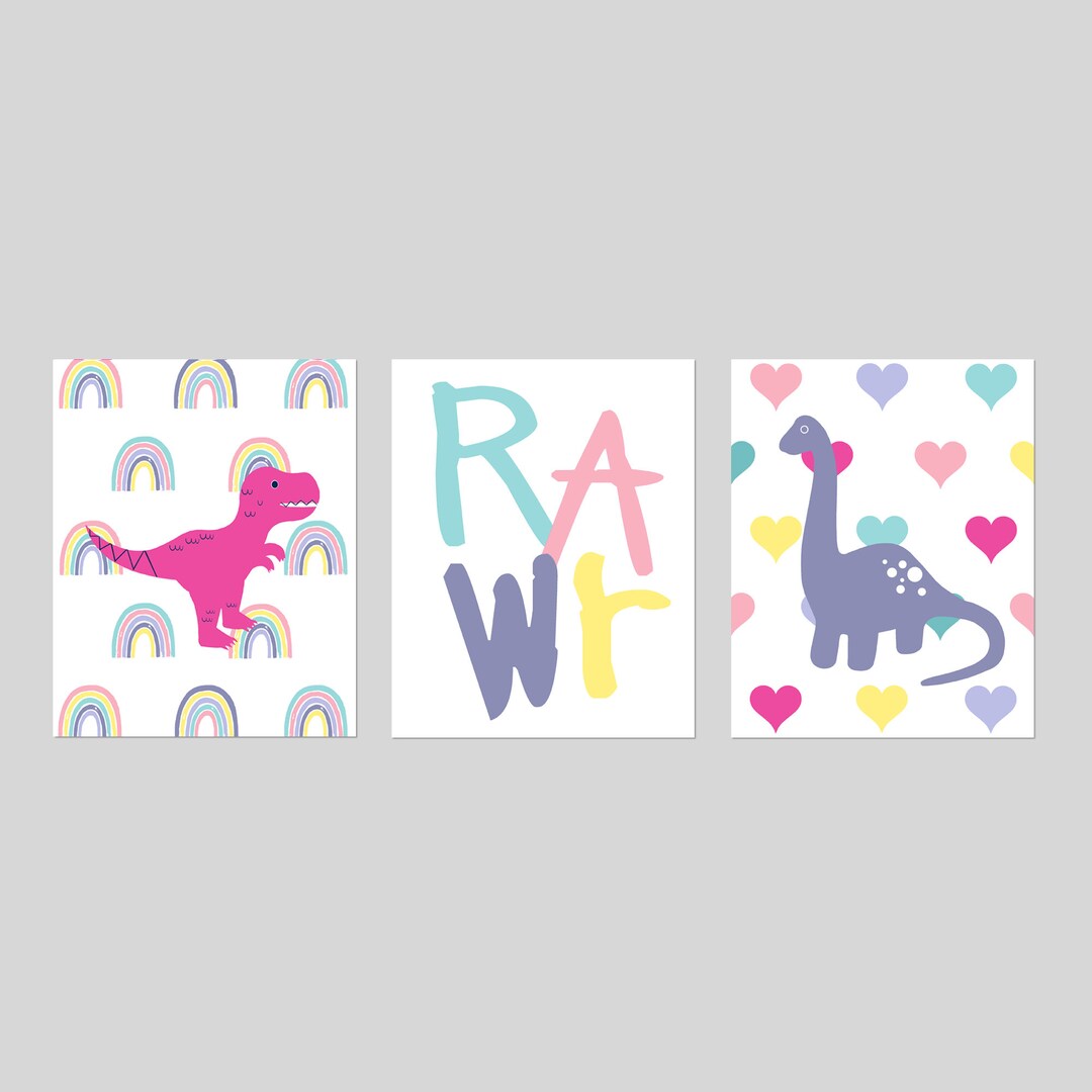 Girls Dinosaur Decor, Girls Dinosaur Room Decor, Girls Dinosaur Nursery ...