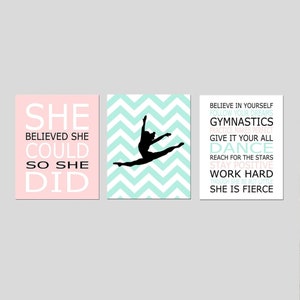 Gymnastics Wall Decor Gymnastics Wall Art Gymnastics Art Prints Dance ...