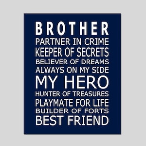 Personalized Brother Sign, Brother Print or Brother Canvas Sign ...
