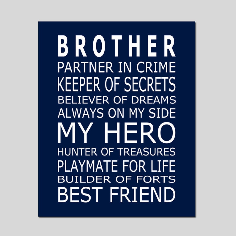 Personalized Brother Sign Brother Print or Brother Canvas - Etsy