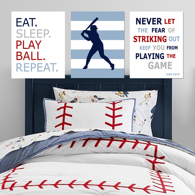 Baseball Decor for Boys Room Baseball Wall Art Baseball Art - Etsy