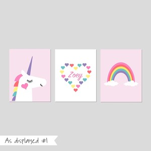 Unicorn Rainbow Art, Young Girl Room Decor, Unicorn Bathroom Art Girl ...