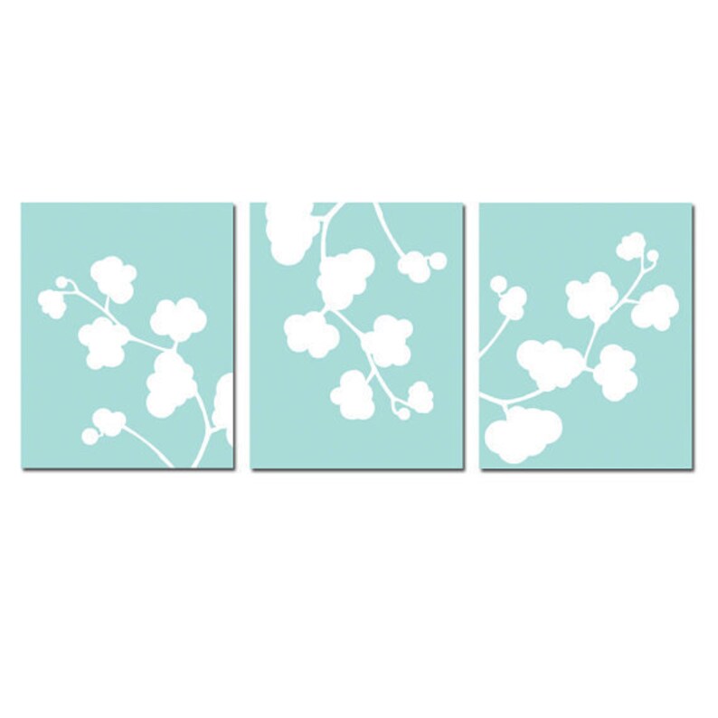 Clover Wall Art, Modern Floral Art, Botanical Art, Navy Wall Art ...