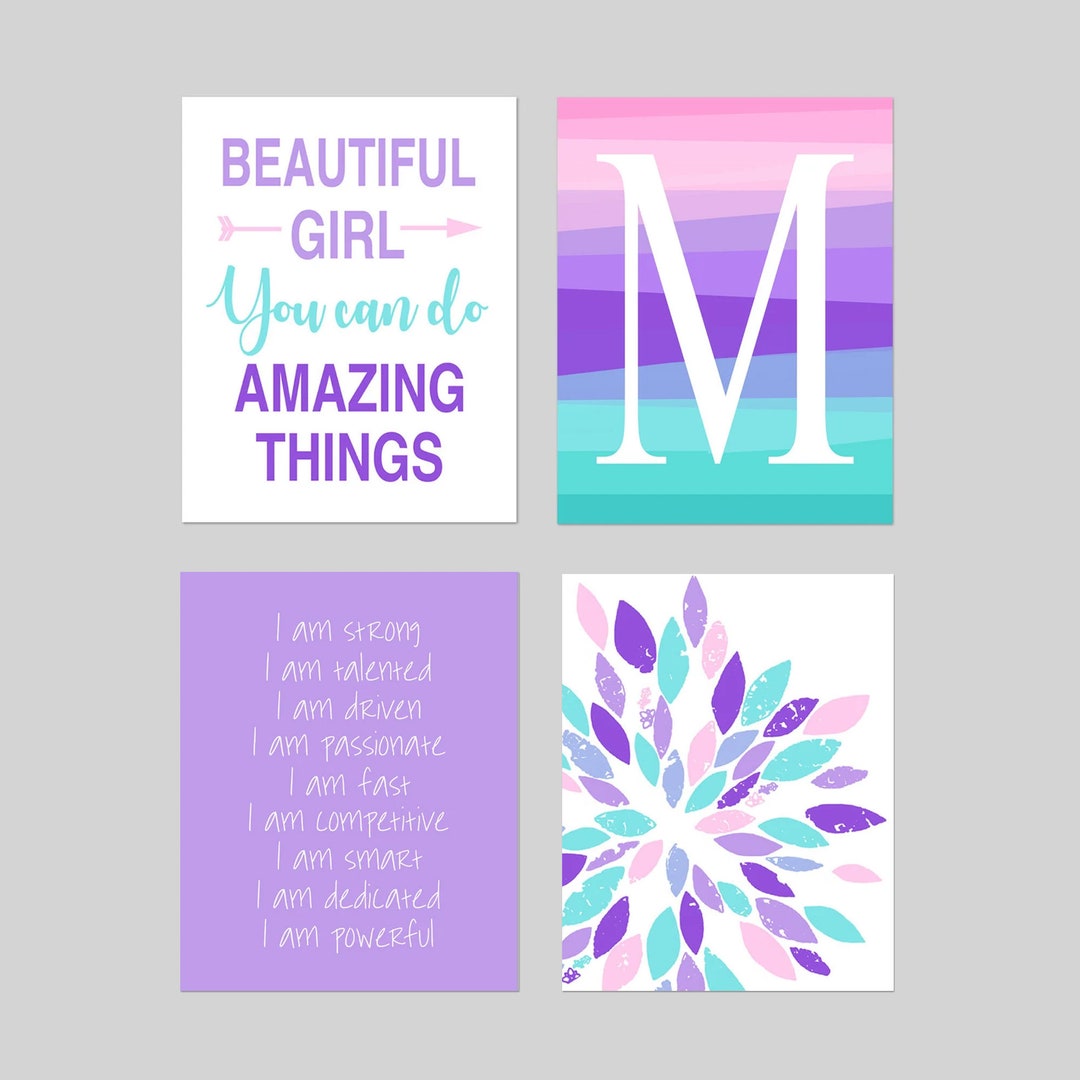 Girl Bedroom Decor, Tween Girl Room Decor, Quotes for Girls Room Art ...