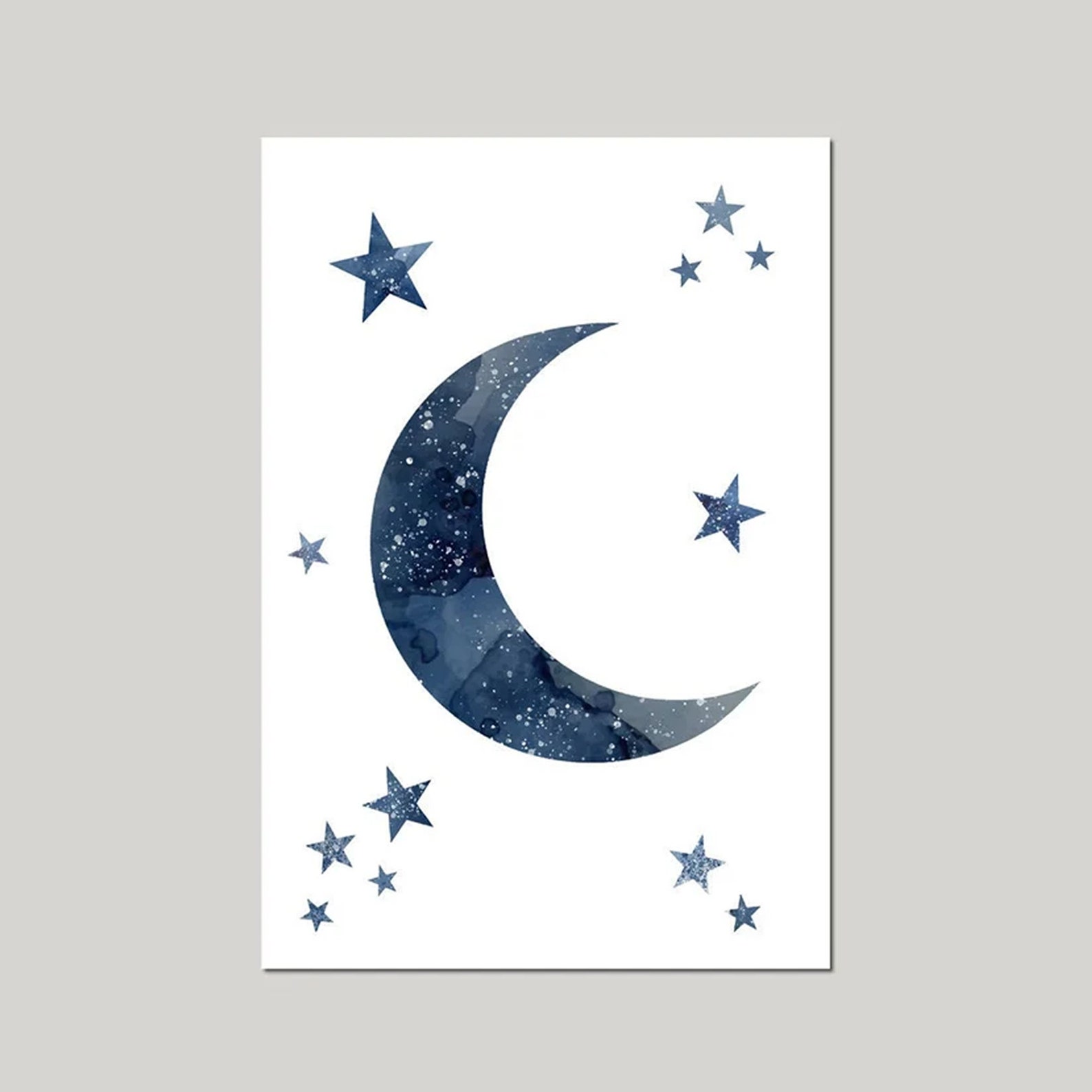 Celestial Wall Art Blue Celestial Art Prints Sun and Moon - Etsy