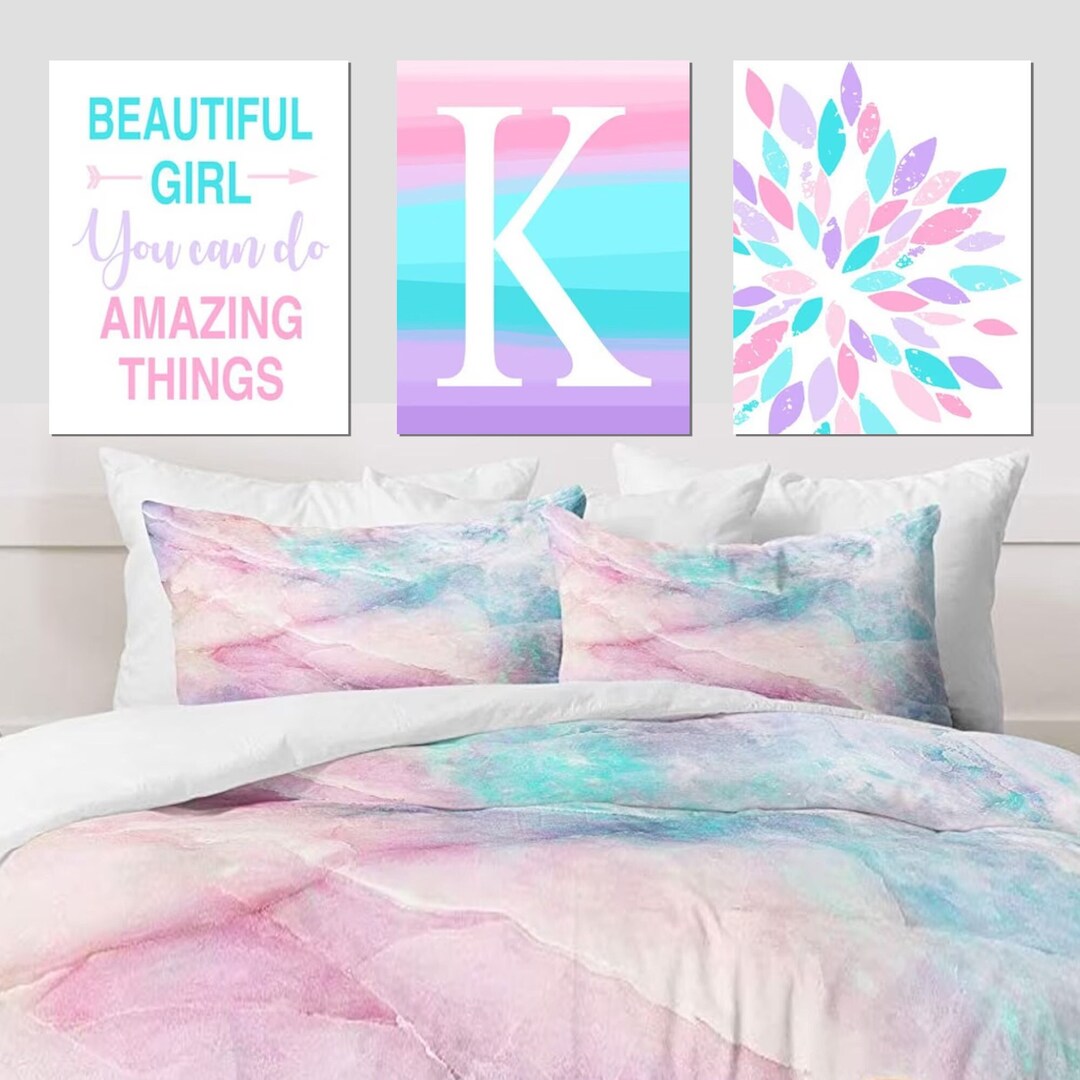 Wall Art for Girls Room Decor Tween Girl Bedroom Decor Ombre - Etsy