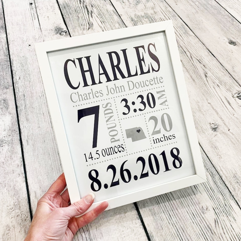 Birth Stats Sign Birth Statistics Sign Custom Birth Stats | Etsy
