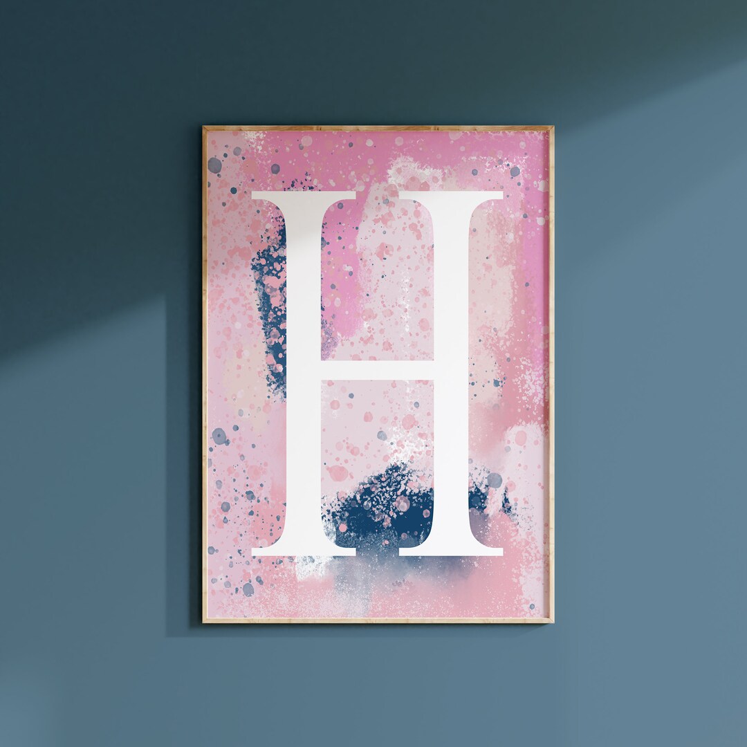 Teenage Girl Room Decor, Girls Initial Print, Tween Girl Bedroom Decor ...