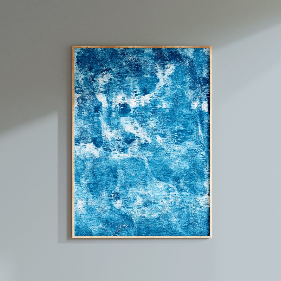 Moody Blue Abstract Art, Indigo Blue Art Print, Jewel Tone Blue ...
