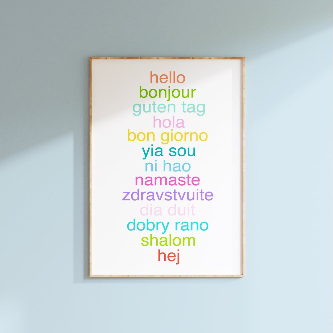 Hello Print - Hello in Different Languages Poster - Hello Sign - Hello ...