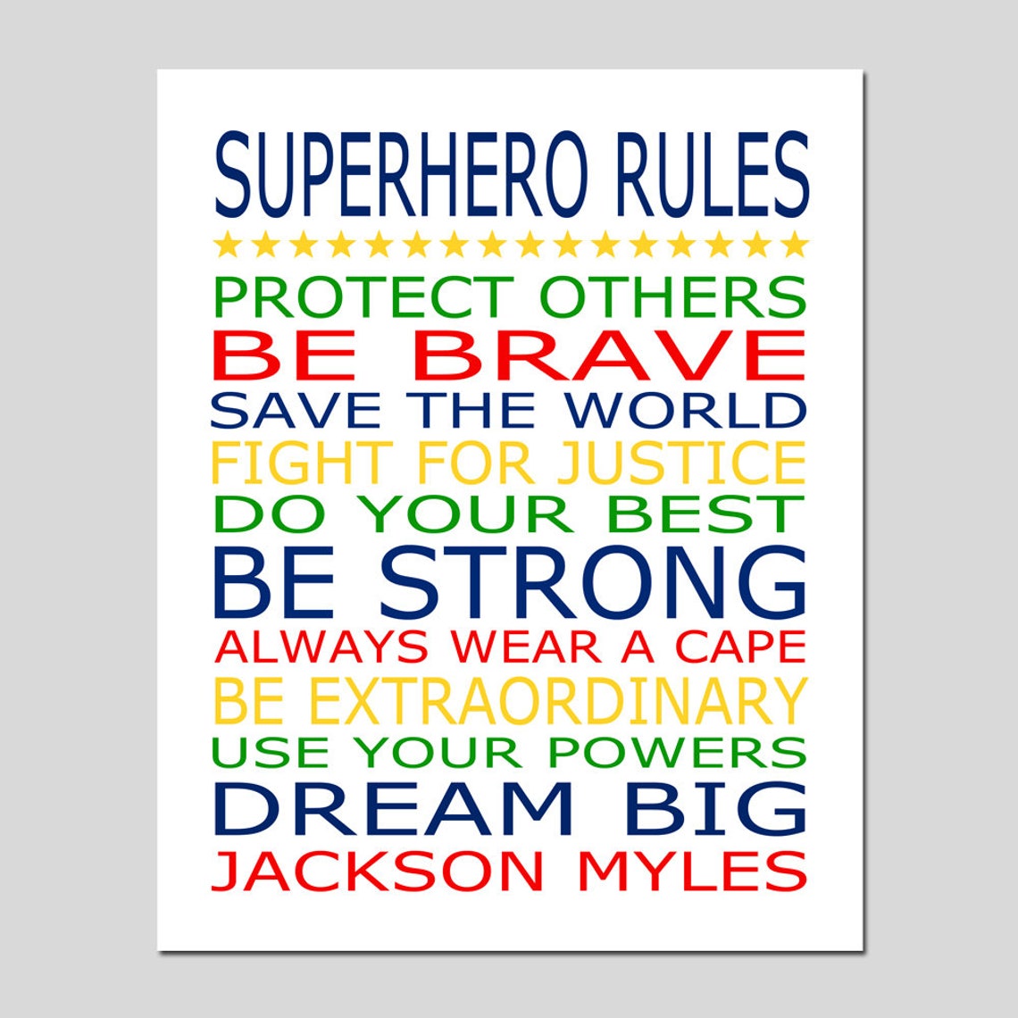 Superhero Rules Superhero Decor Superhero Wall Art Superhero | Etsy