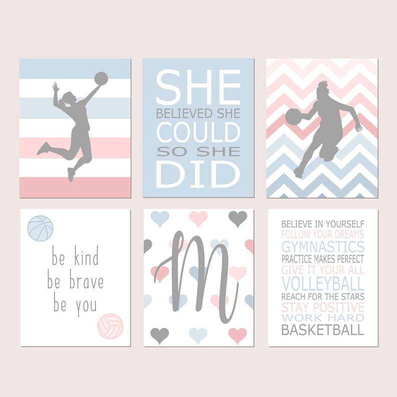 Girls Sports Decor Girls Sports Wall Art Girls Basketball | Etsy