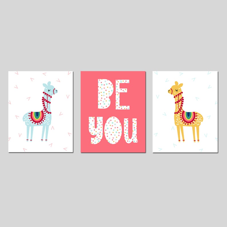 Llama Wall Art, Llama Room Decor, Llama Nursery Decor Llama Nursery Art ...