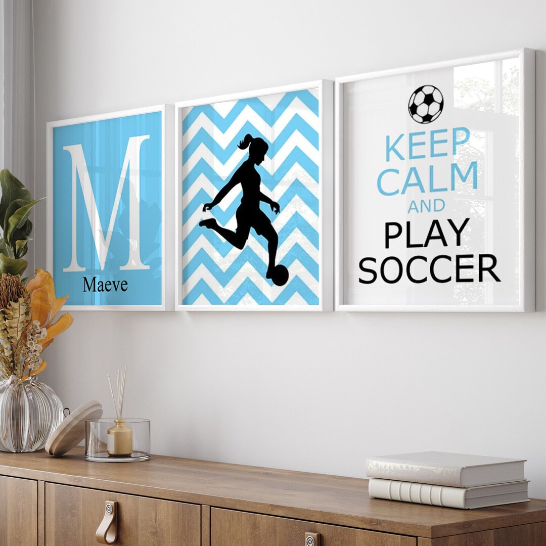 Girl Soccer Decor, Soccer Wall Art Soccer Room Decor Soccer Prints ...