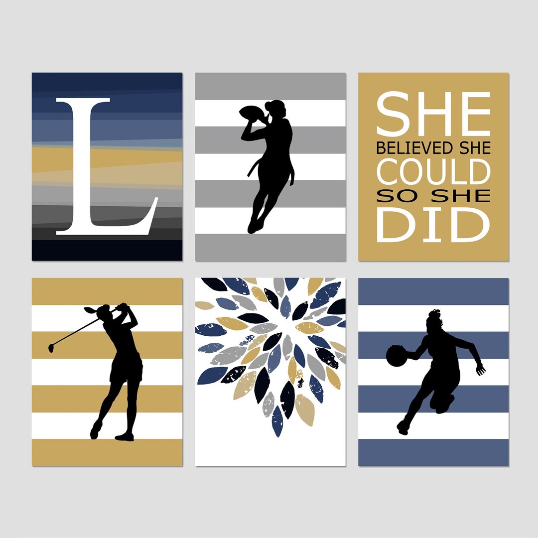 Girls Sports Decor, Girls Athletic Decor, Girls Basketball Golf Flag ...