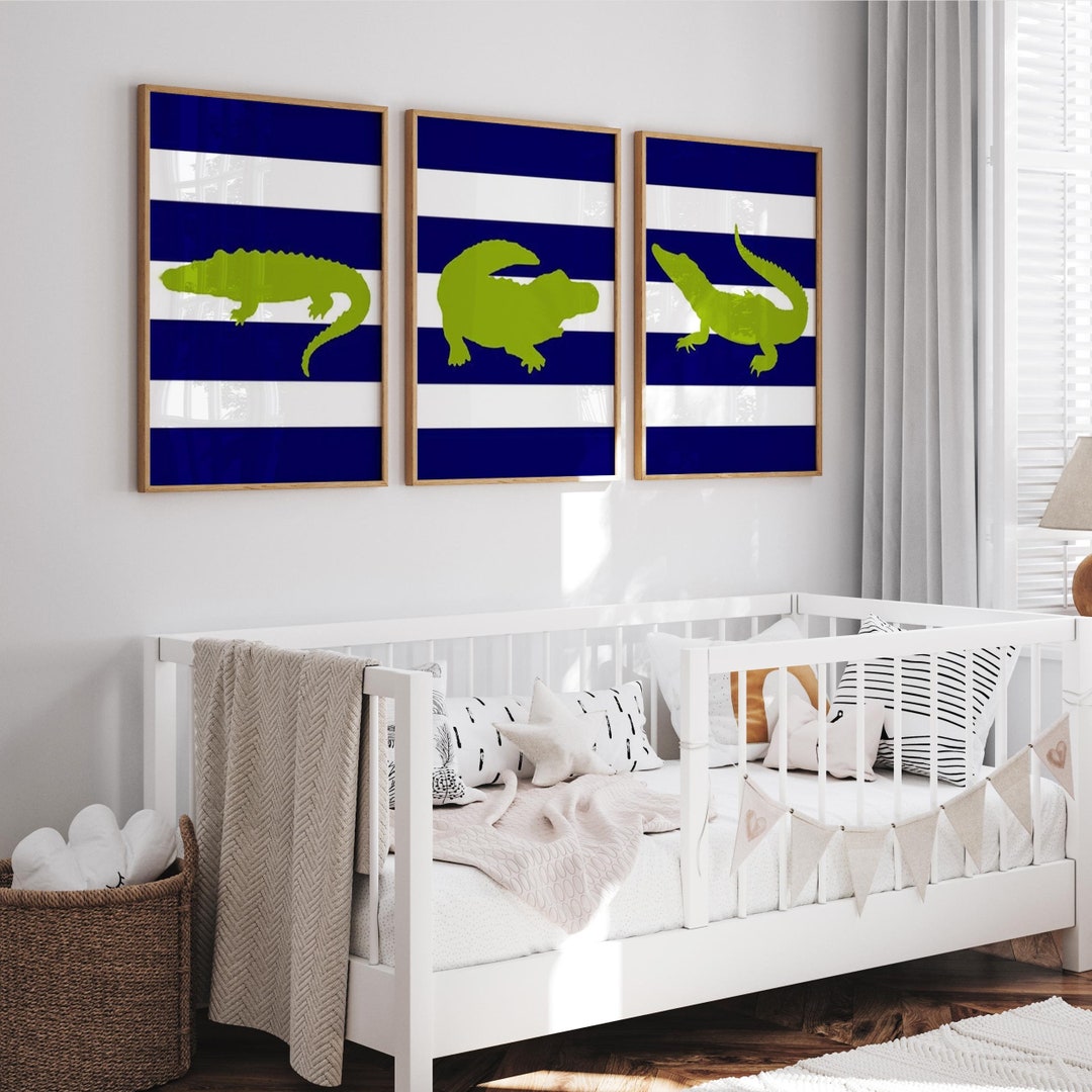 Alligator Wall Art Nursery Set of Three Alligator Prints or Alligator ...