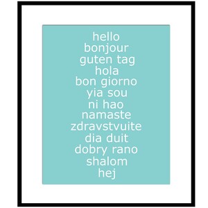 Hello In Different Languages Print Hello Sign Hello Print | Etsy