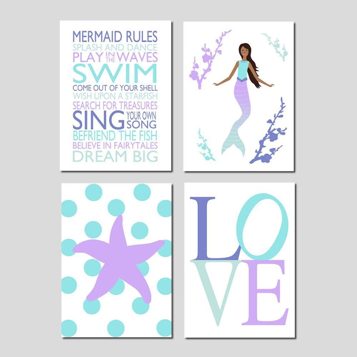 Mermaid Decor Mermaid Bedroom Art Mermaid Rules Print - Etsy