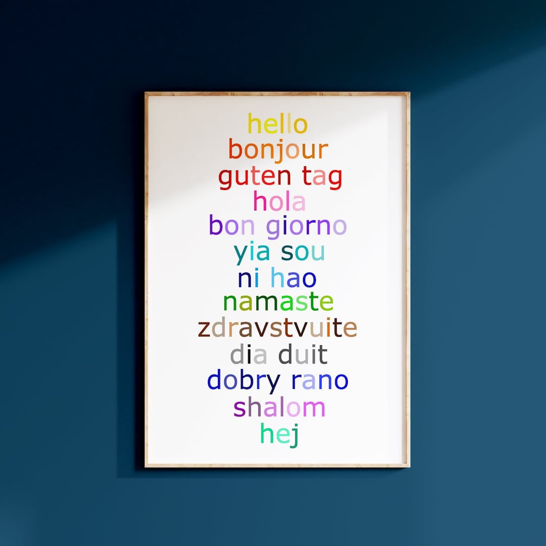 Hello in Different Languages Print - Hello Sign - Hello Print - Hello ...