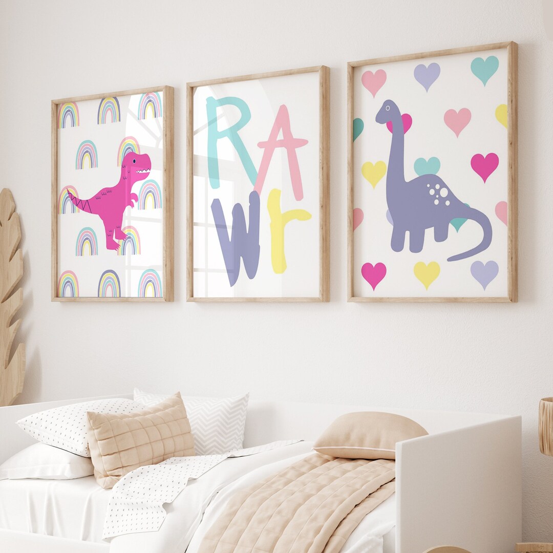 Girls Dinosaur Decor, Girls Dinosaur Room Decor, Girls Dinosaur Nursery ...