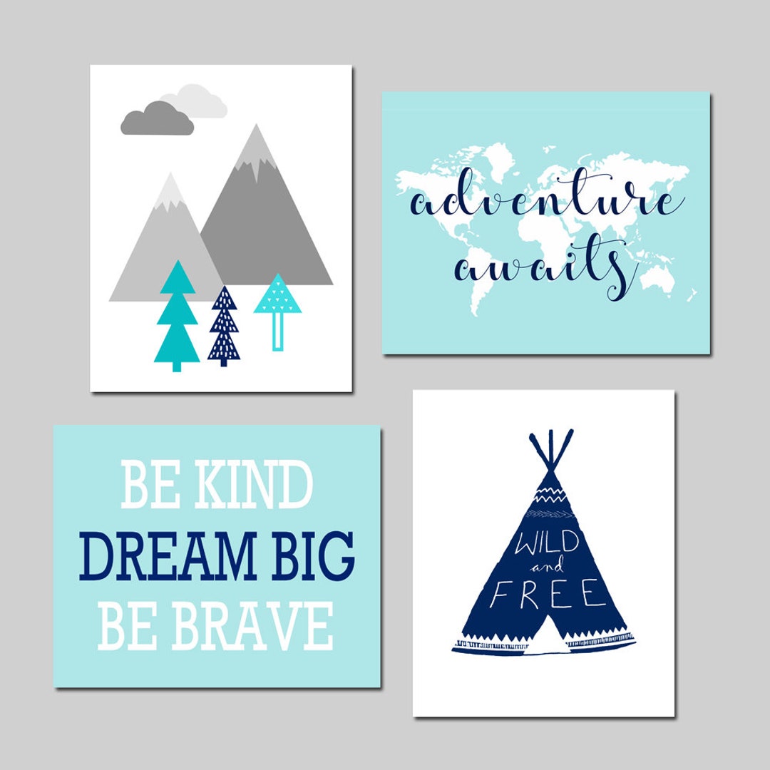 Adventure Awaits, Adventure Nursery Art Adventure Wall Decor, Mountain ...
