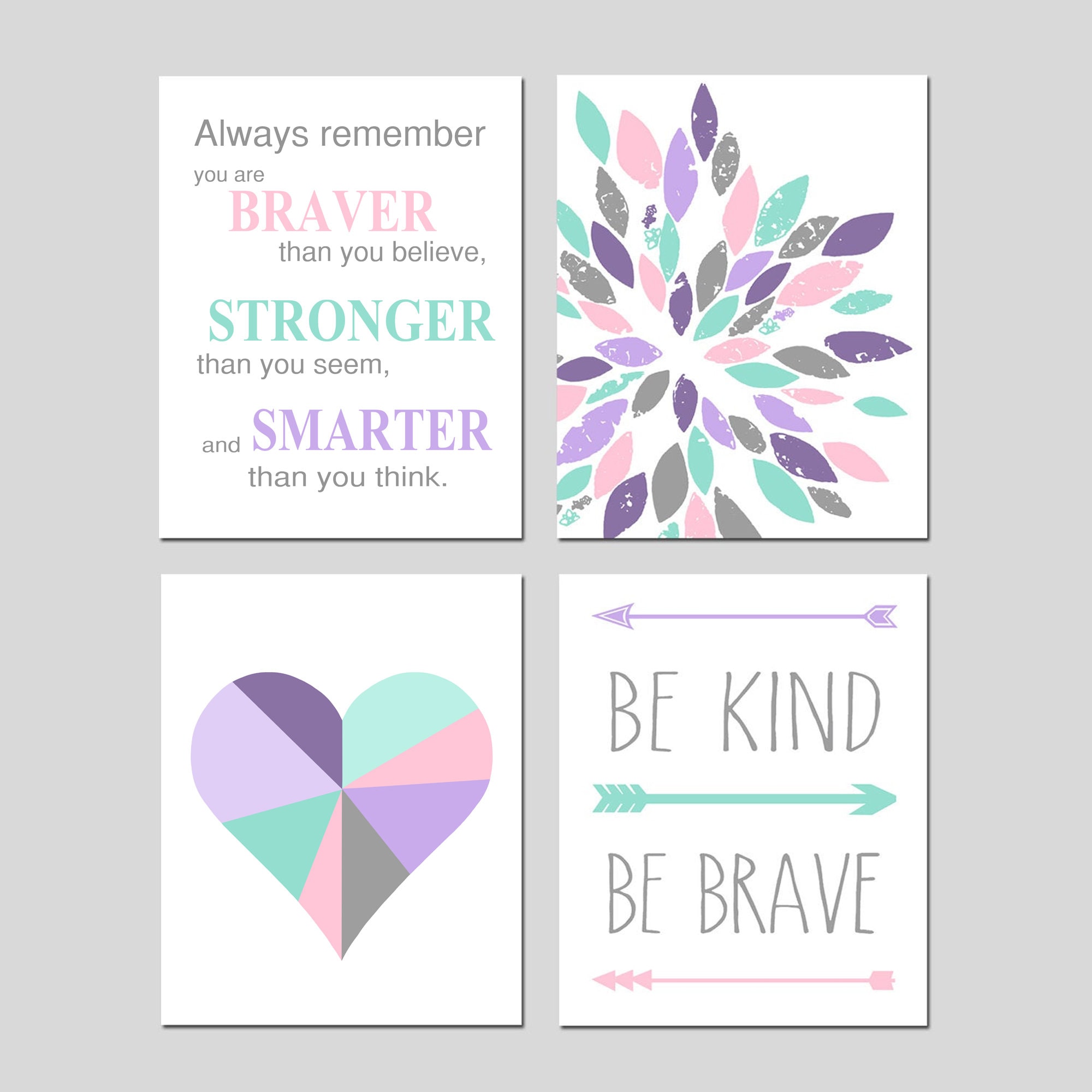 Girl Bedroom Decor, Teen Girl Room Decor, Be Kind Be Brave Quote for ...