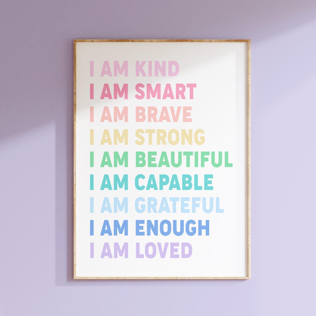 Positive Affirmations Poster for Girls Bedroom Decor, Gift for Girl ...