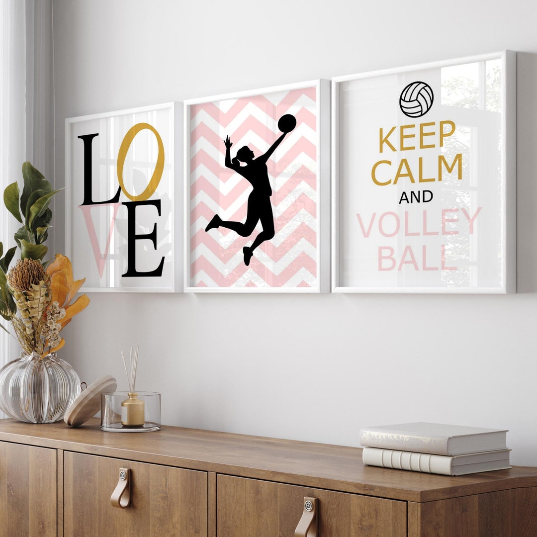 Volleyball Wall Art, Girls Volleyball Wall Decor, Girls Sports Decor ...