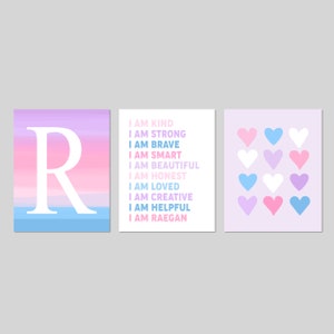 Girl Bedroom Decor, Personalized Art for Girl Room Decor Purple Pink ...