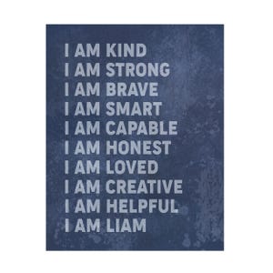 Positive Affirmations for Boys Room Decor, Personalized Gift for Boy ...