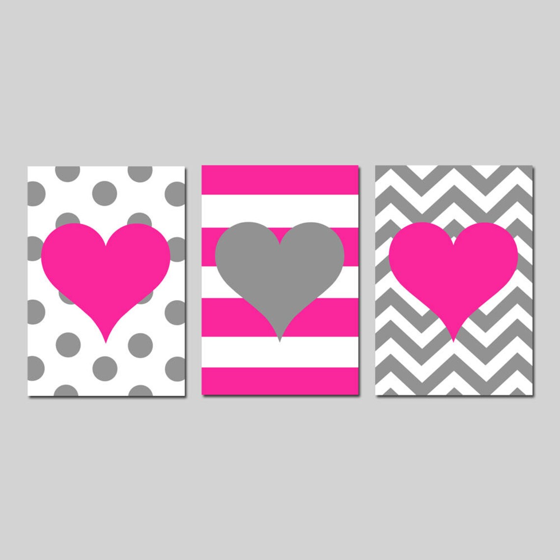 Heart Prints, Heart Art for Girl Bedroom Decor, Heart Room Decor, Heart ...
