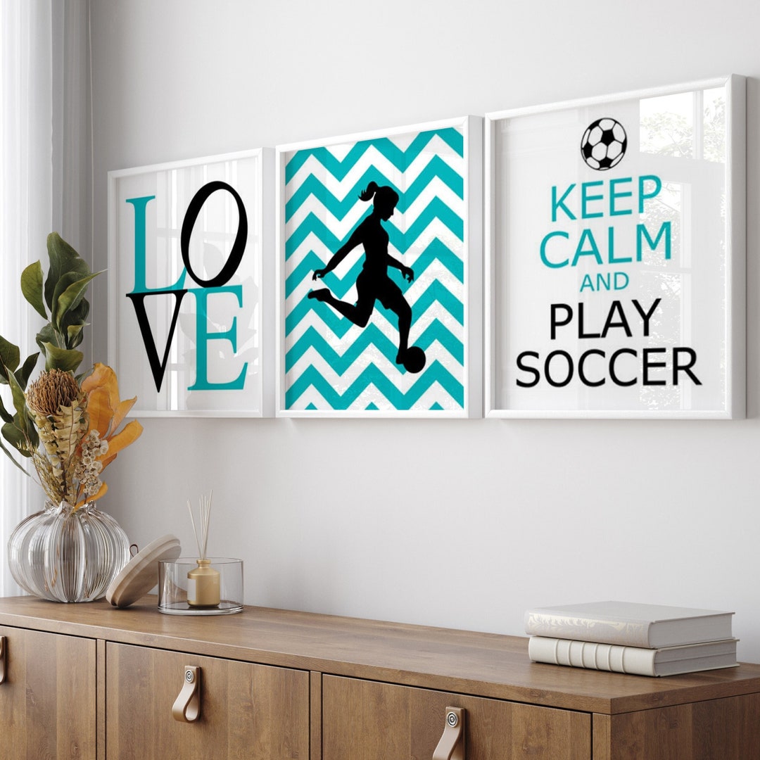 Soccer Decor Girl Bedroom Decorations Soccer Wall Art for Girl Room Set ...