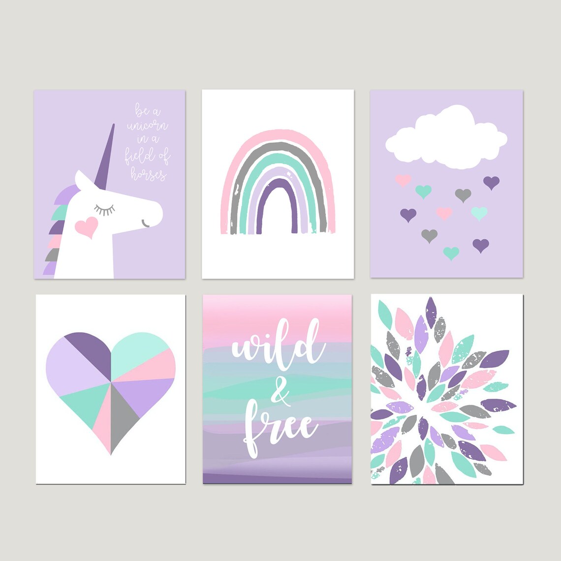 Wall Art for Girls Room Decor Girl Bedroom Decor Unicorn Art | Etsy