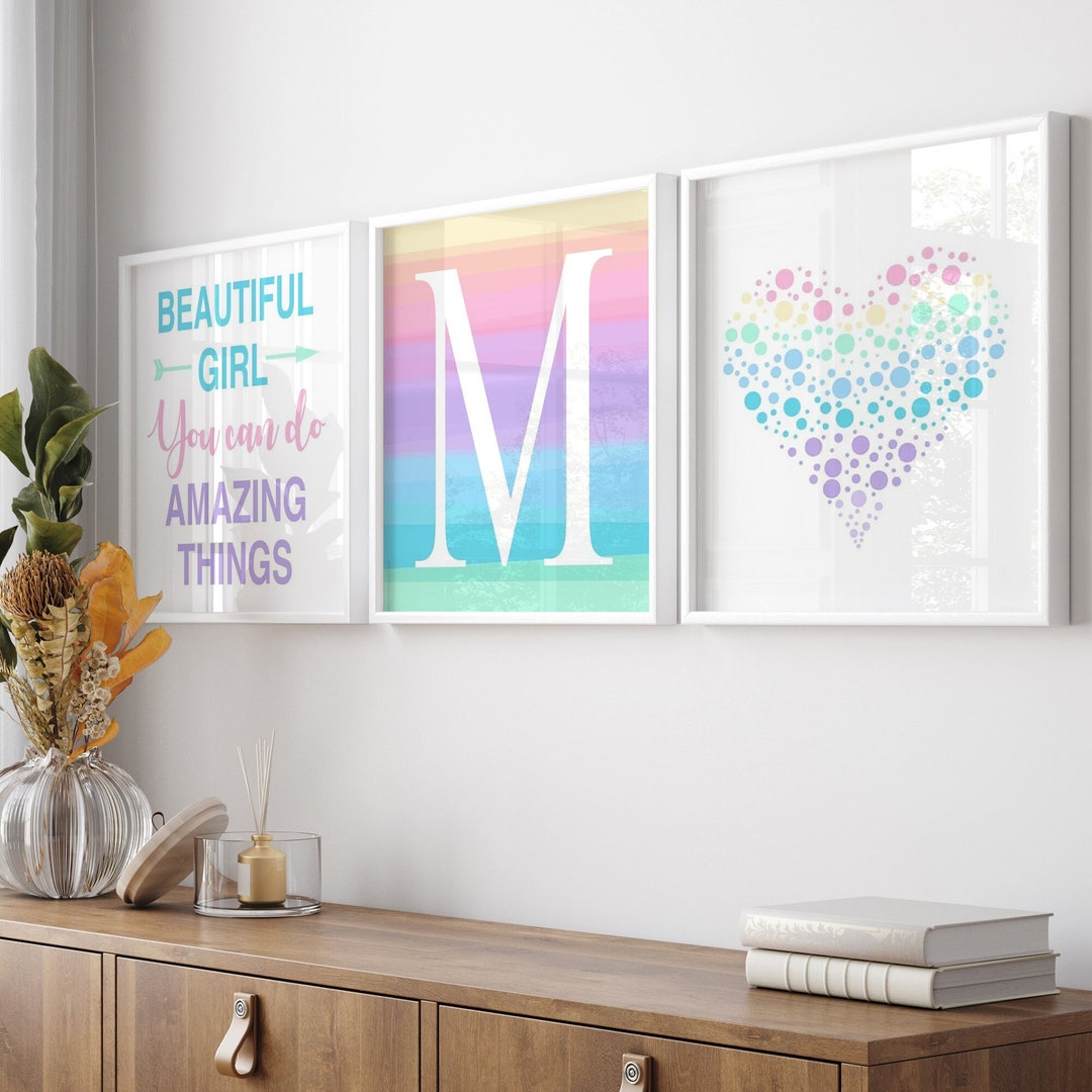 Tween Girl Room Decor, Pastel Wall Art for Girls Bedroom Decor ...