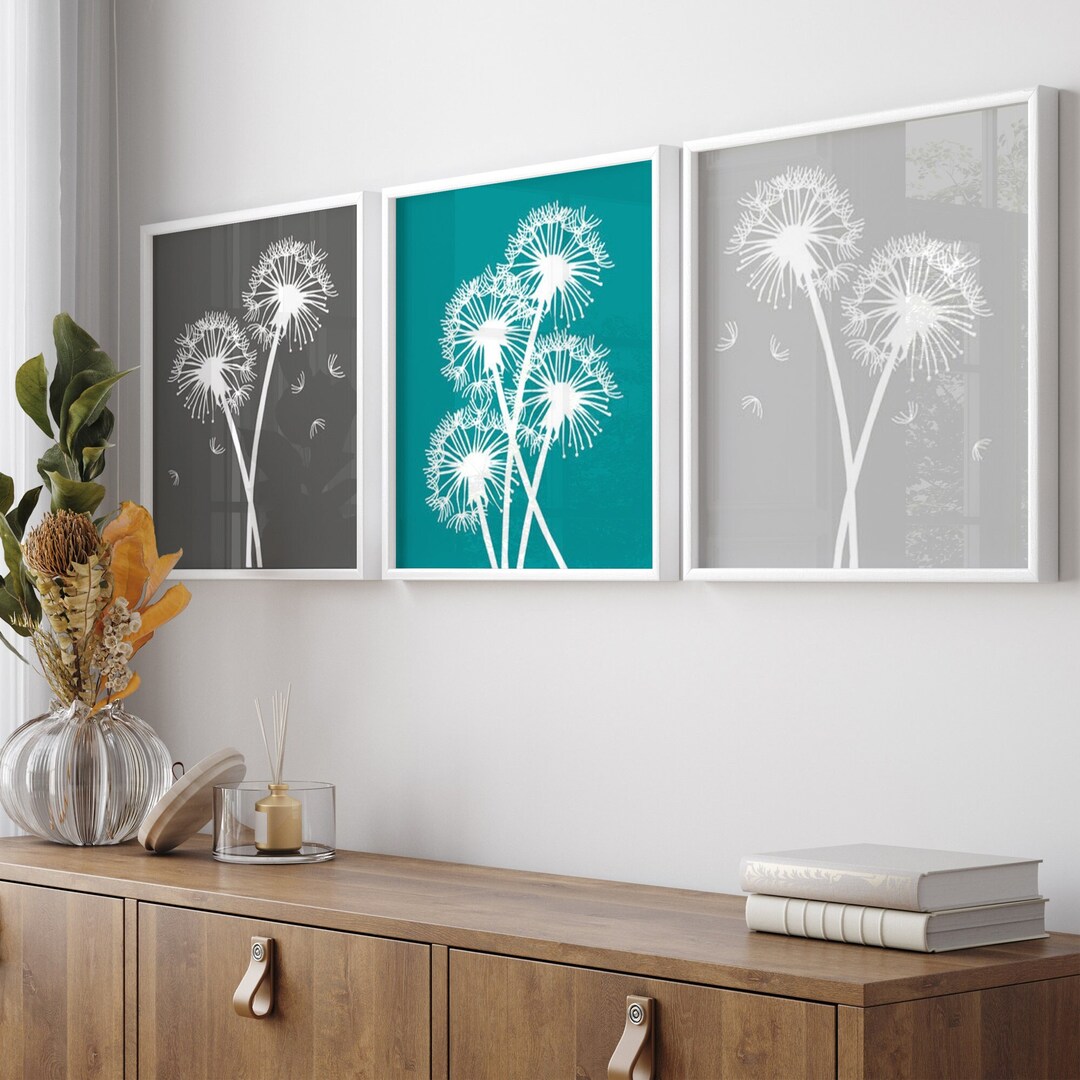 Dandelion Prints, Dandelion Art, Dandelion Set of 3 Prints, Dandelion ...