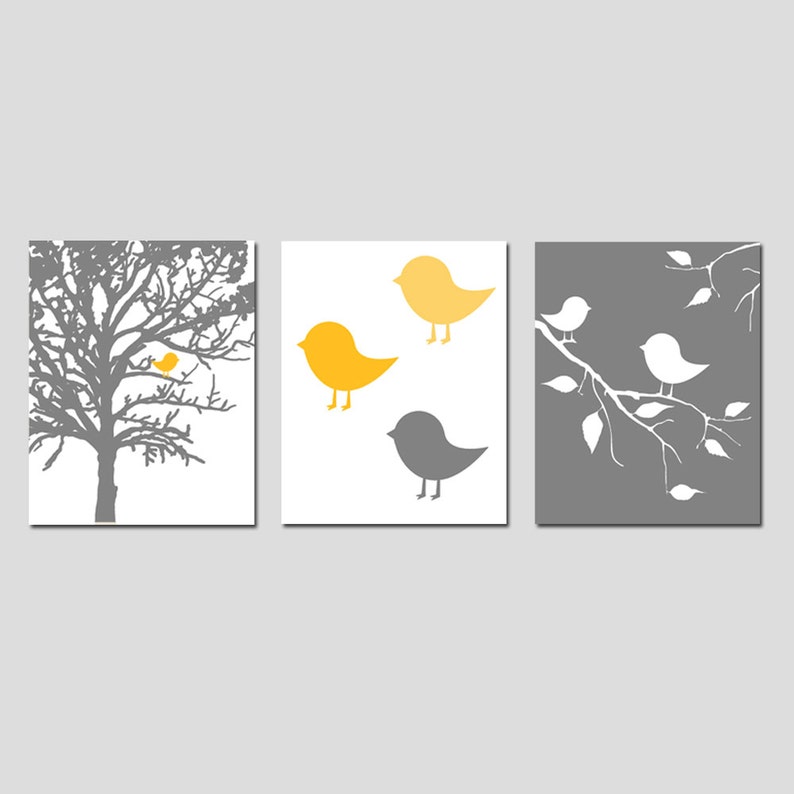 Baby Bird Nursery Art for Girls Nursery Decor Bird Prints for - Etsy