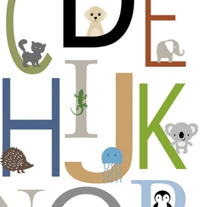 Jungle Animal Prints for Nursery, Animal Alphabet Print, Jungle Nursery ...