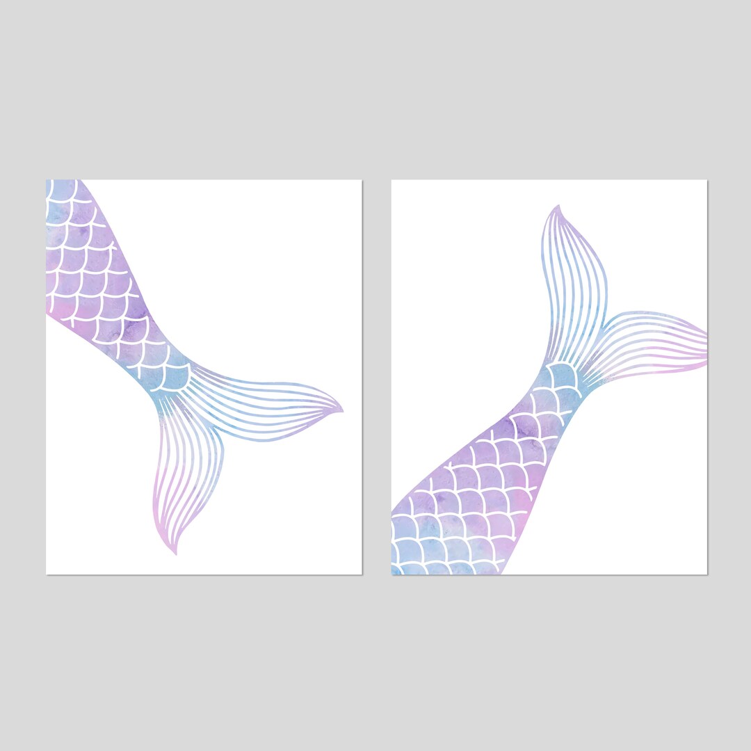 Mermaid Tail Art, Mermaid Room Decor for Girls, Mermaid Tail Wall Art ...