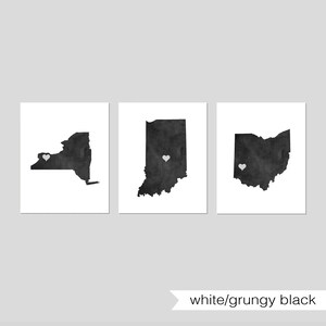 Set of 3 State Prints, State Wall Art, Modern Farmhouse Decor, State ...
