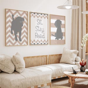 Sit Stay Read Puppy Dog Nursery Art, Playroom Decor, Classroom Decor ...