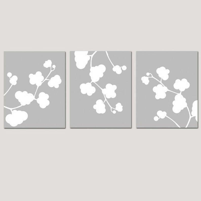 Clover Wall Art, Modern Floral Art, Botanical Art, Navy Wall Art ...