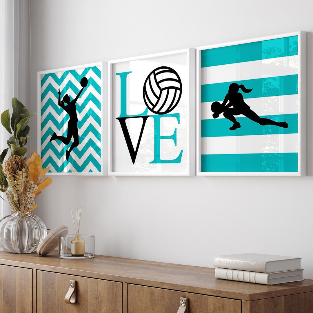 Volleyball Wall Art, Volleyball Gift for Girl, Volleyball Art for Girl ...