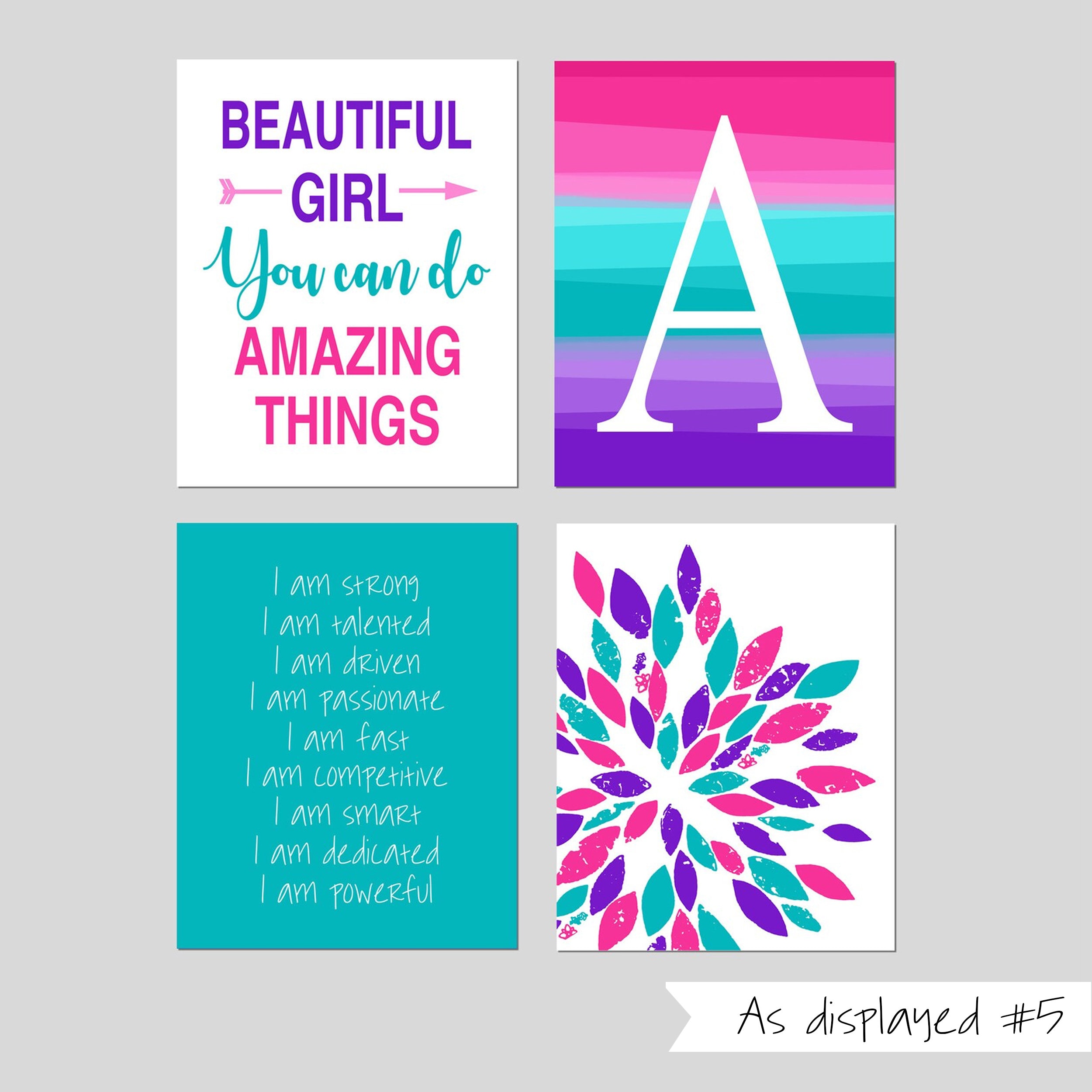 Tween Girl Wall Decor, Positive Affirmations for Girls Room Decor ...